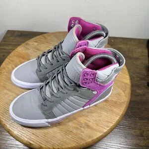Supra | Shoes | Supra Skytop Shoes Womens Size 55 Gray Purple High Top ...